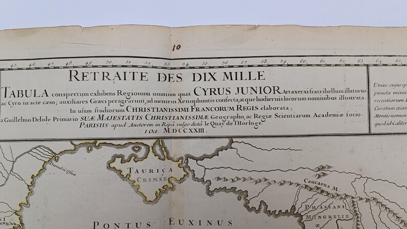 G. Delisle Retraite Des Dix Mille Map of the Eastern Mediterranean 1723 ...