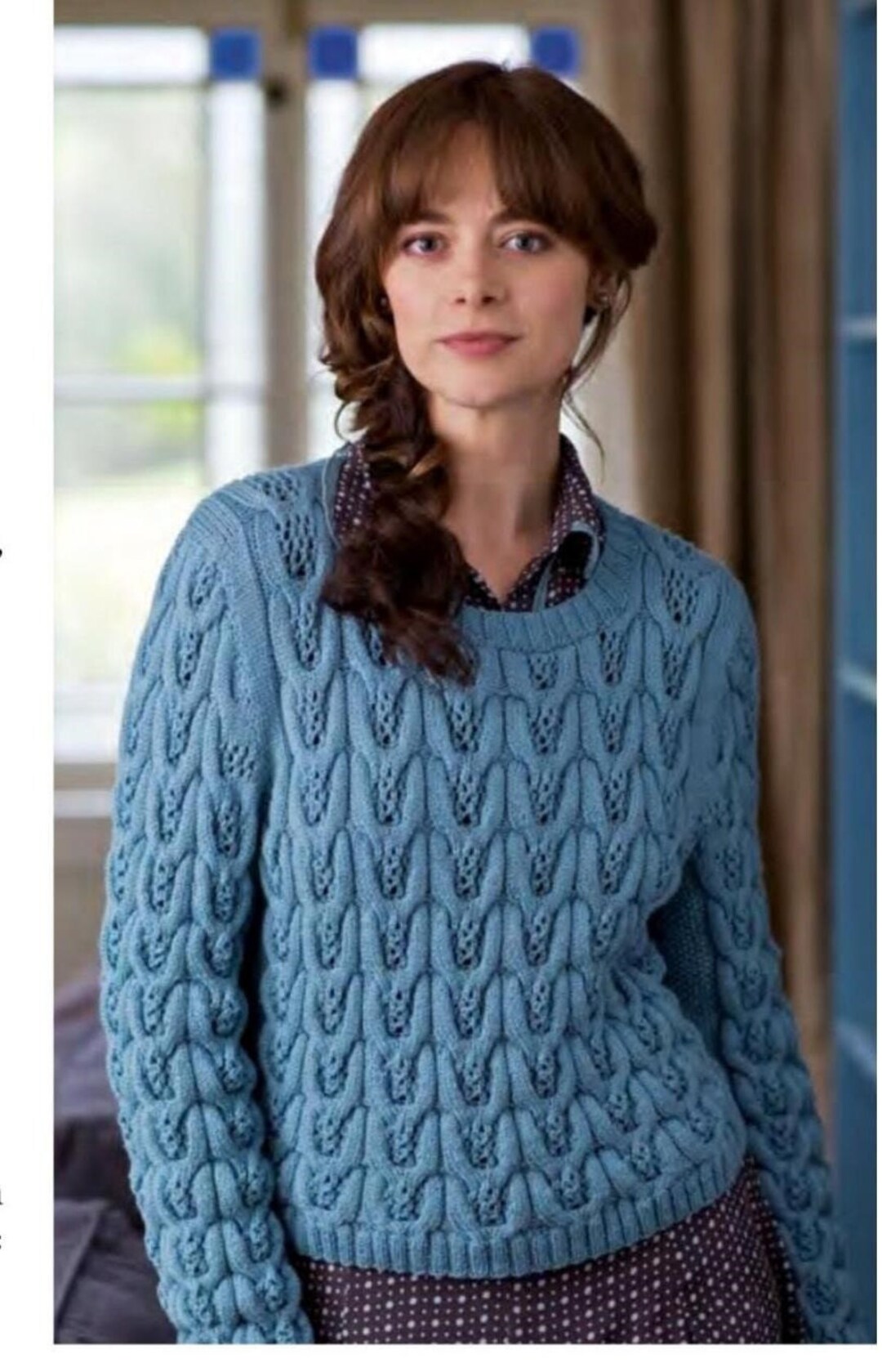 Knitting Pattern PDF 4ply Horseshoe Cable & Lace Designer Sweater 32-48 ...