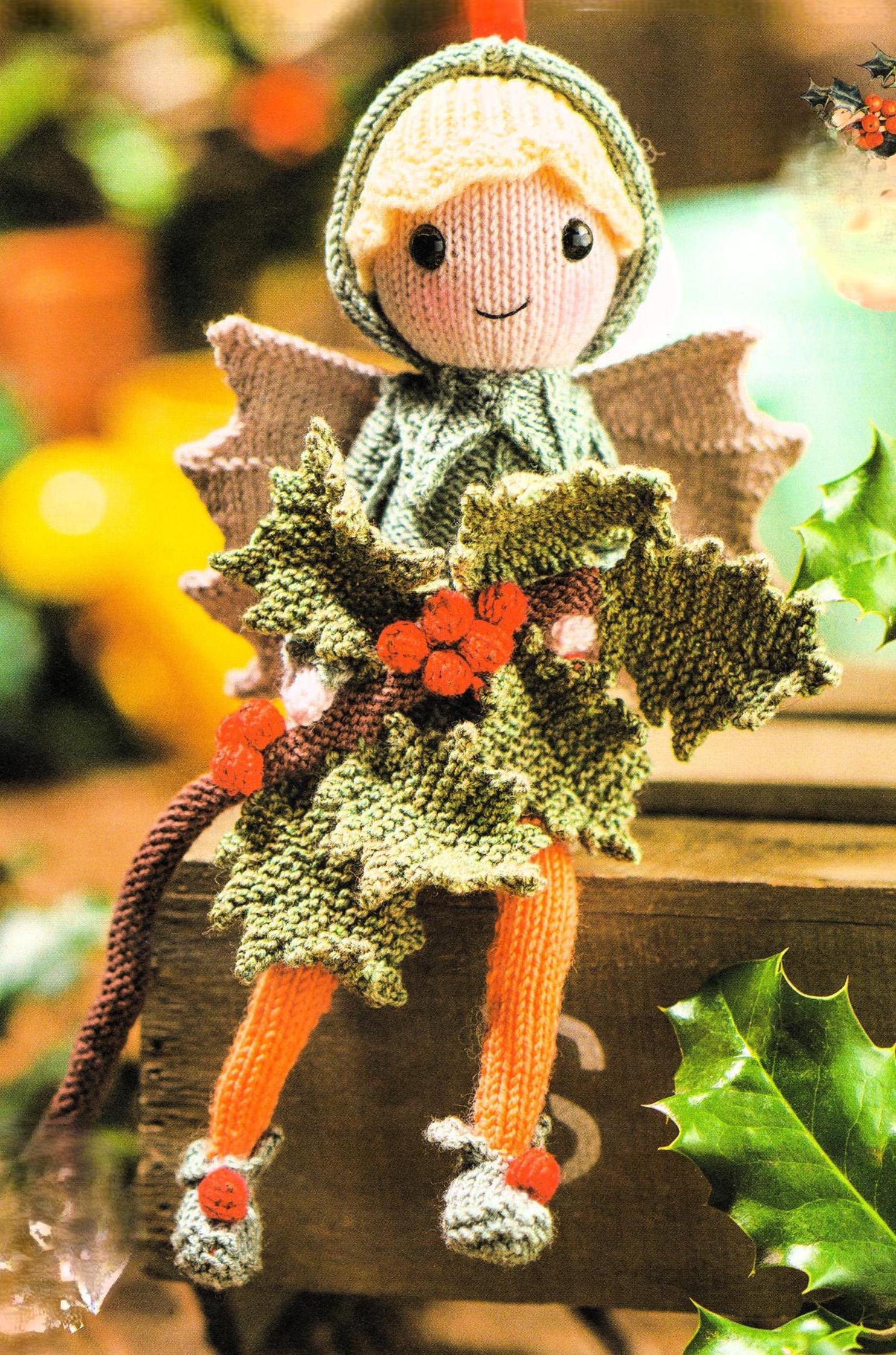 Fab Knitting Pattern for a Holly Christmas Fairy Toy in 4ply English ...
