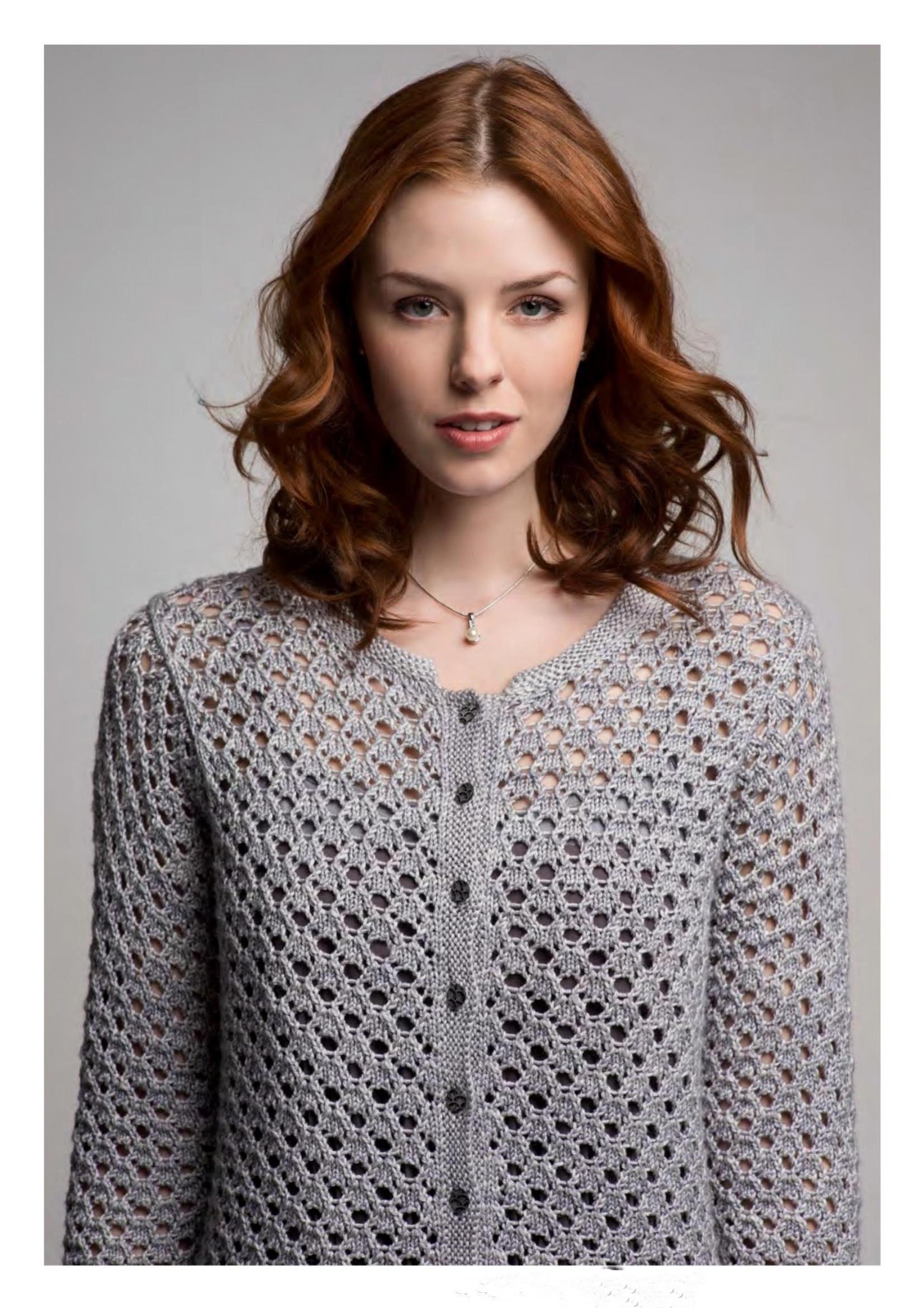 Knitting Pattern PDF DK Lace Cardigan Chainmail Designer Sweater 32-48 ...