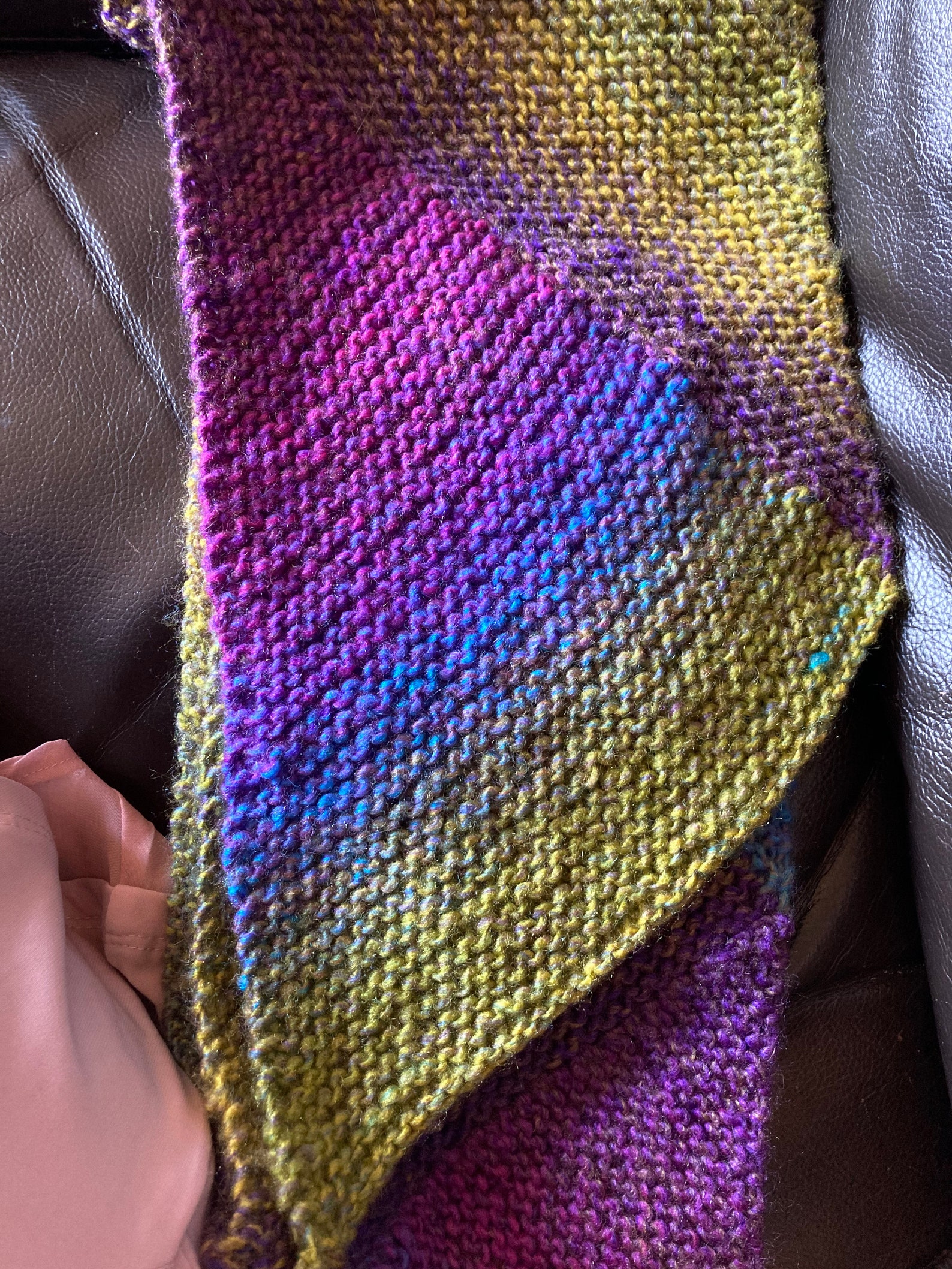 Tripping Triangles Easy Variegated Adjustable Knitted Scarf / - Etsy