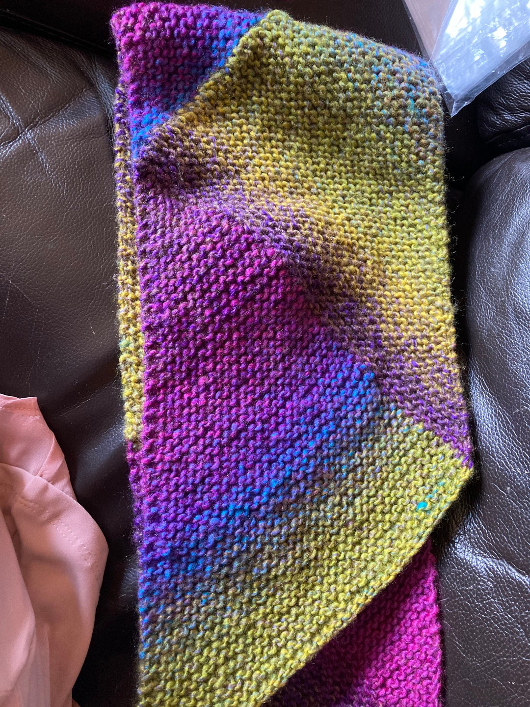 Tripping Triangles Easy Variegated Adjustable Knitted Scarf / Tie ...