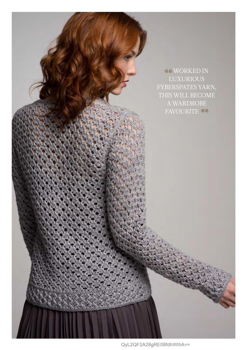 Knitting Pattern PDF DK Lace Cardigan Chainmail Designer Sweater 32-48 ...