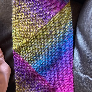 Tripping Triangles Easy Variegated Adjustable Knitted Scarf / Tie ...