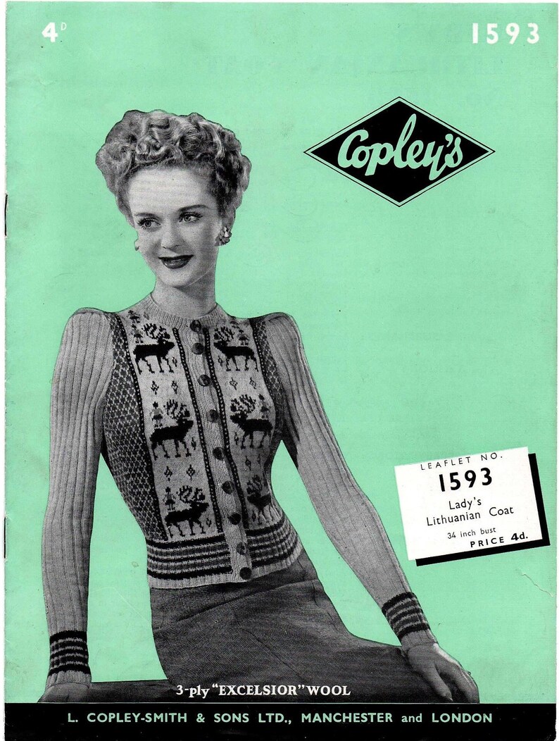 Stunning WW2 Land Girl Knitting Pattern 1940's Christmas - Etsy