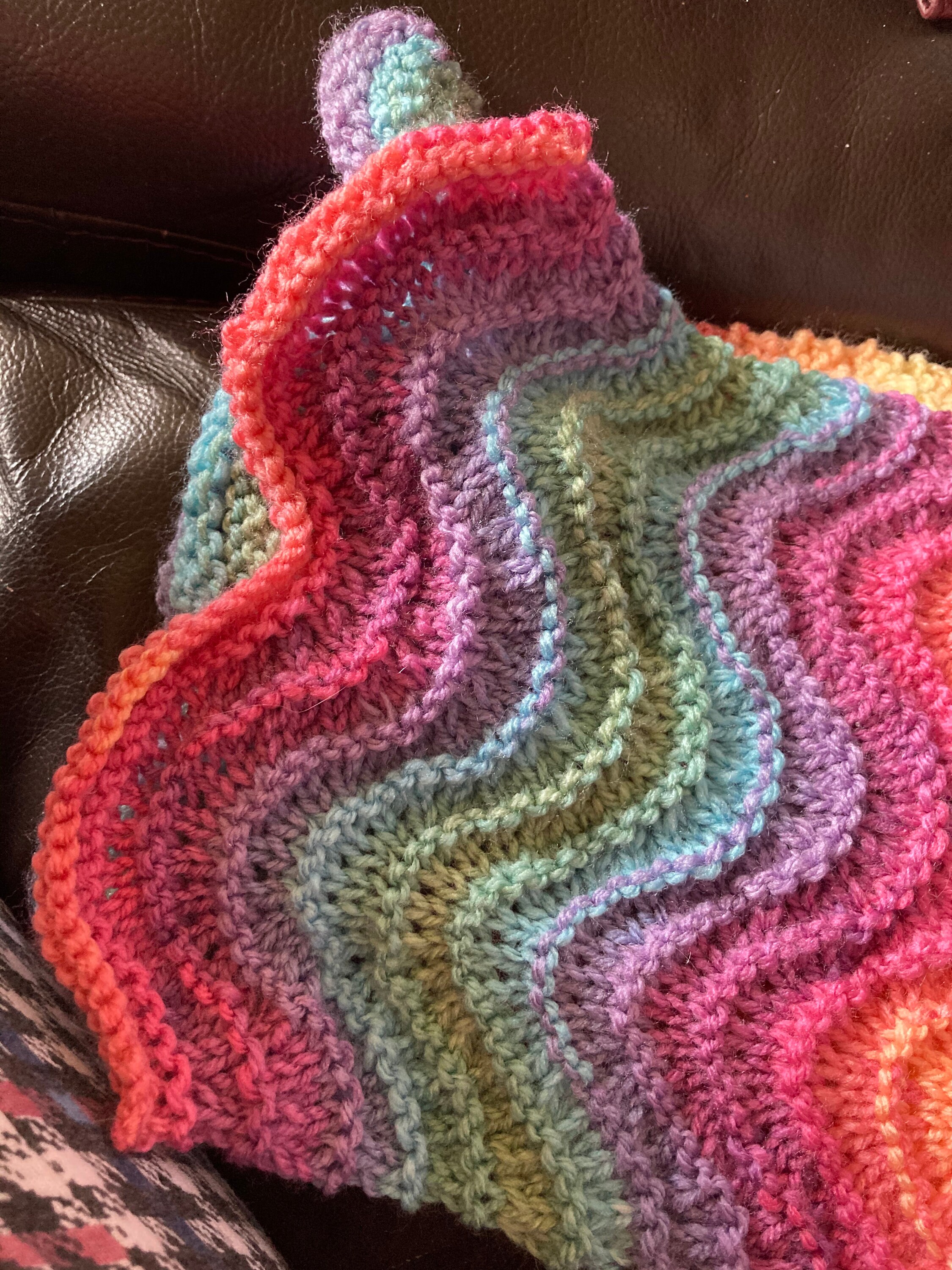 Rainbow Ripples Lightweight Wavy Scarf Or Wrap Knitting - Etsy