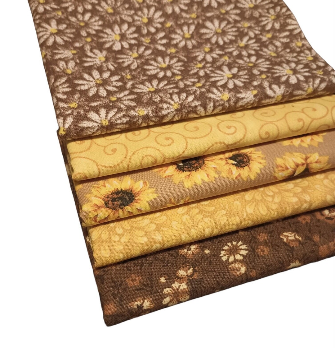 Yellow/tan "sunflower" Fat Quarter Bundle. Beautiful - Etsy