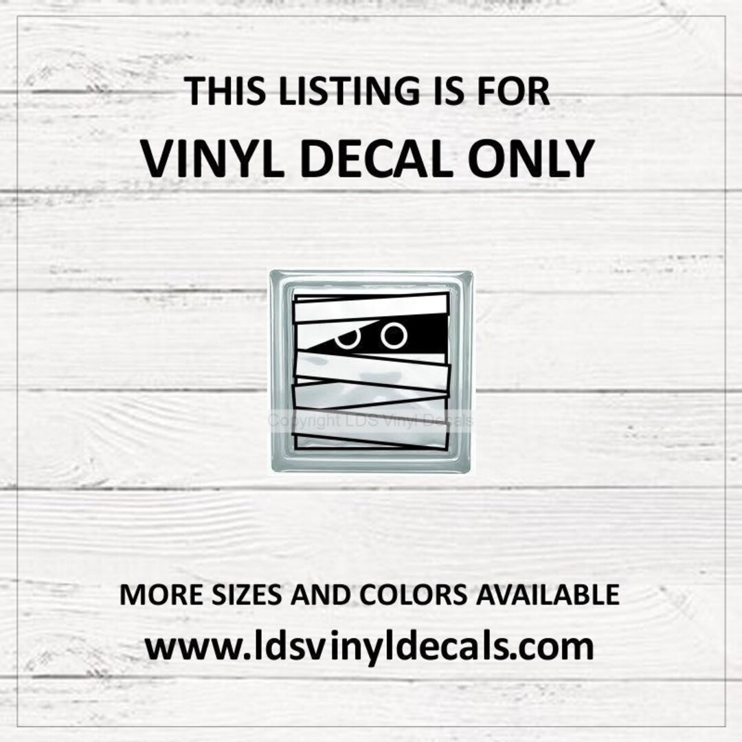 Mummy Decal VINYL DECAL ONLY Halloween Glass Block Decals - Etsy