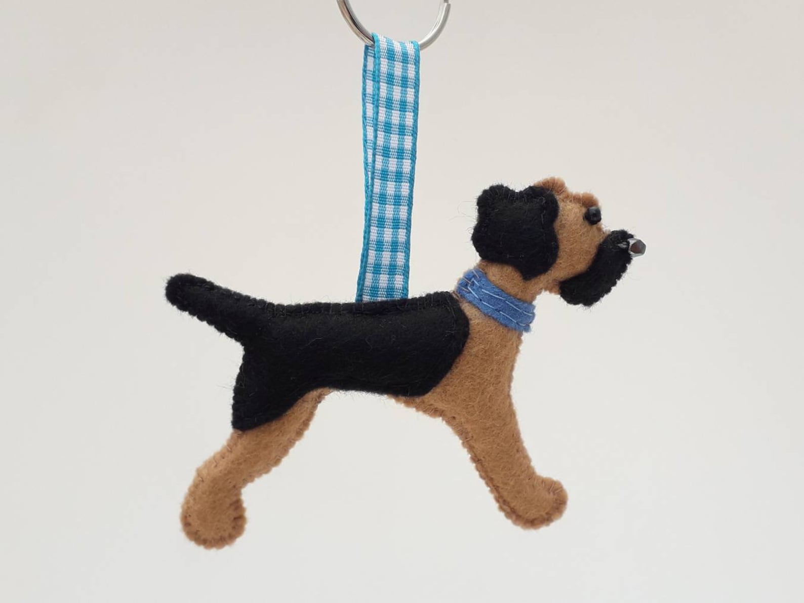 Blue and Tan Border Terrier Hand Sewn Felt Dog Keyring | Etsy