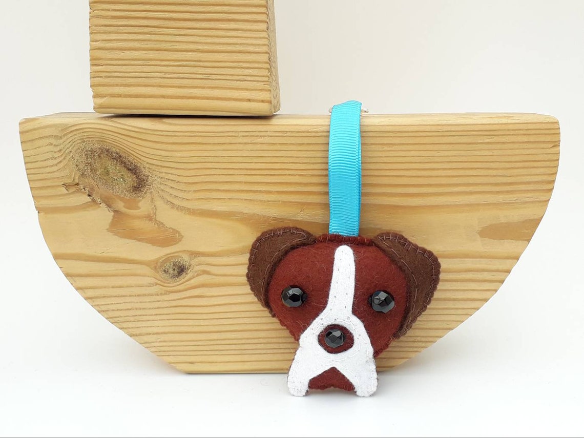Boxer Dog Hand Sewn Felt Bag Charm - Etsy UK