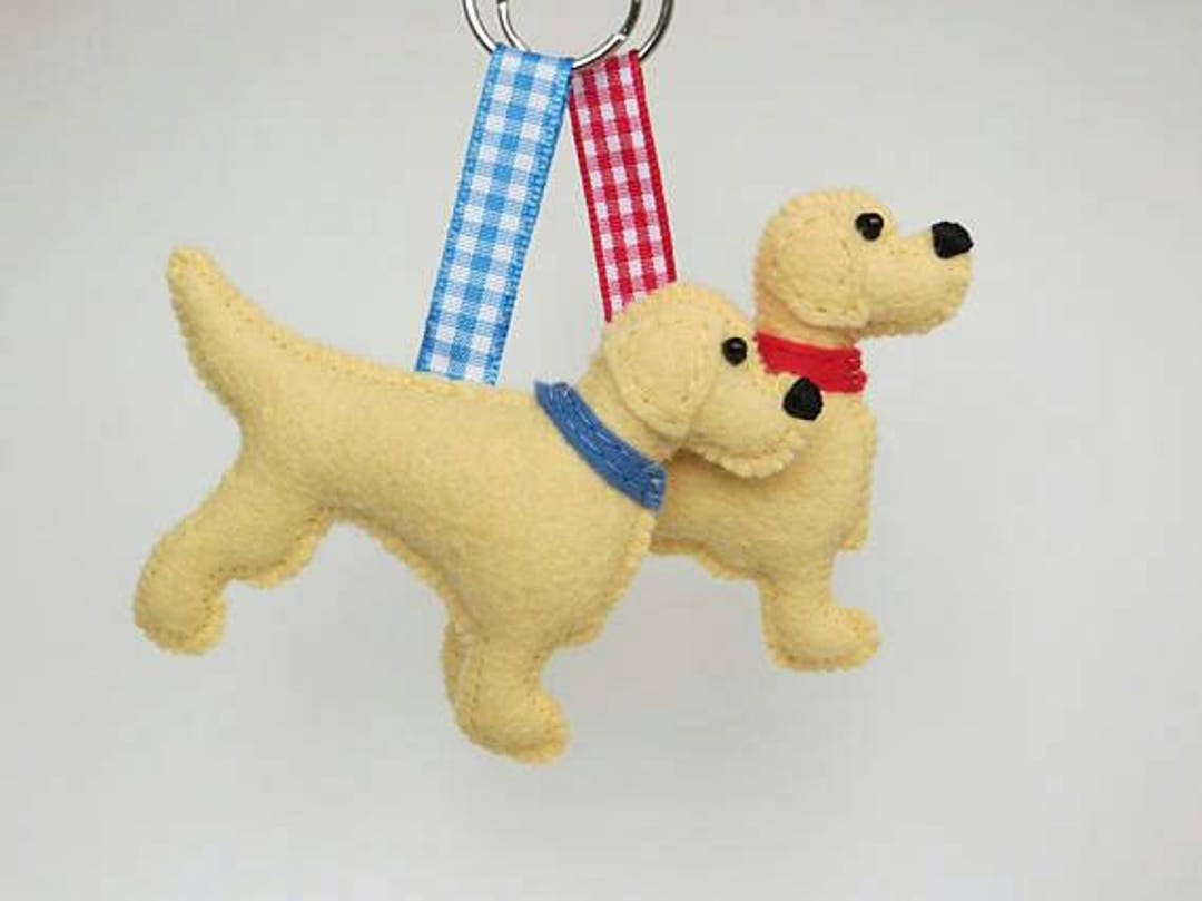 Llavero de perro de fieltro cosido a mano Golden Retriever - Etsy México