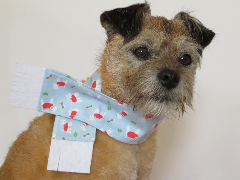 Bufanda de perro estampada con tamaño de fleco pequeño - Etsy España