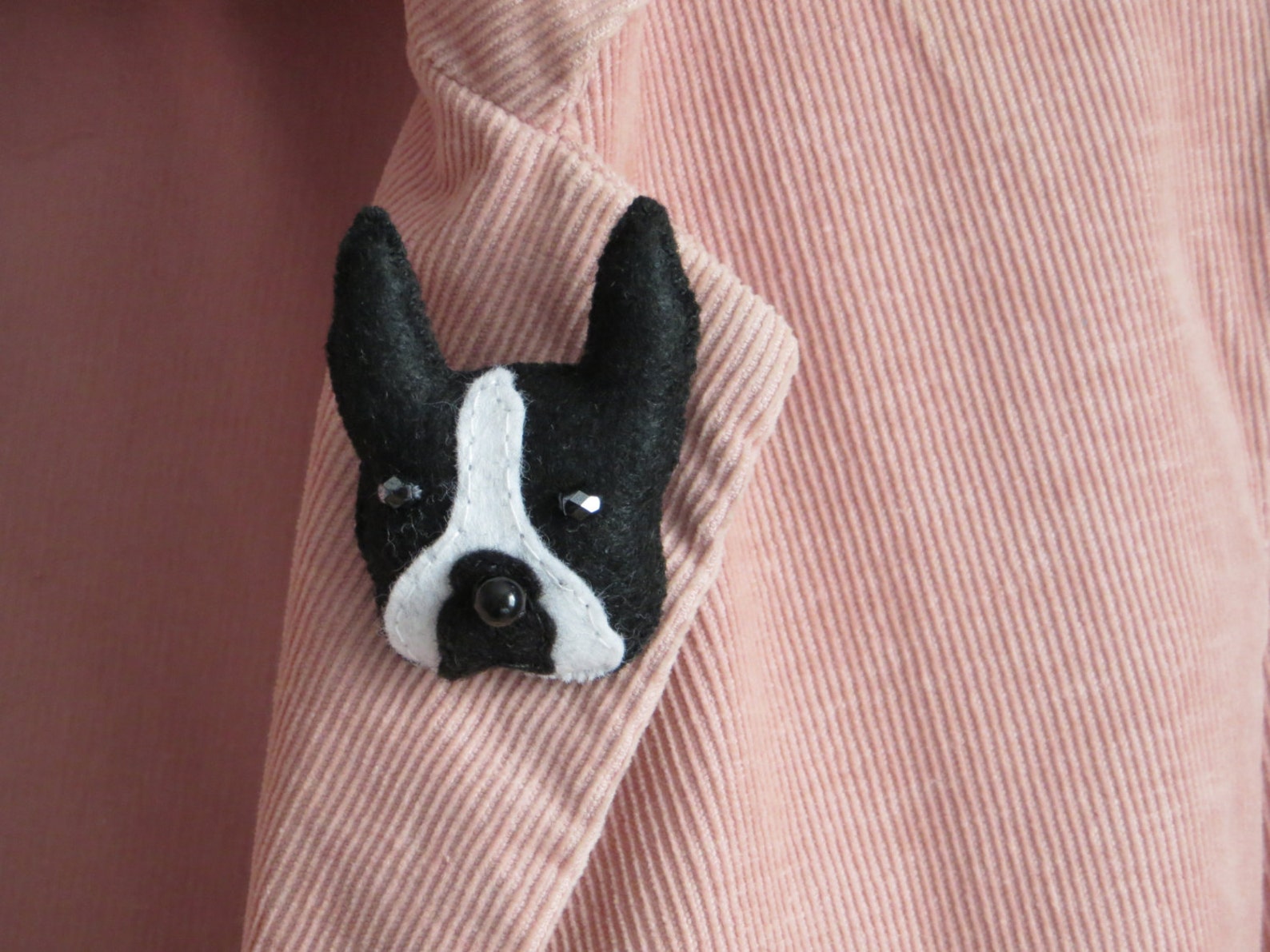 Boston Terrier Hand Sewn Felt Dog Brooch Pin - Etsy