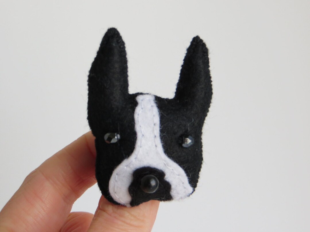 Boston Terrier Hand Sewn Felt Dog Brooch Pin - Etsy