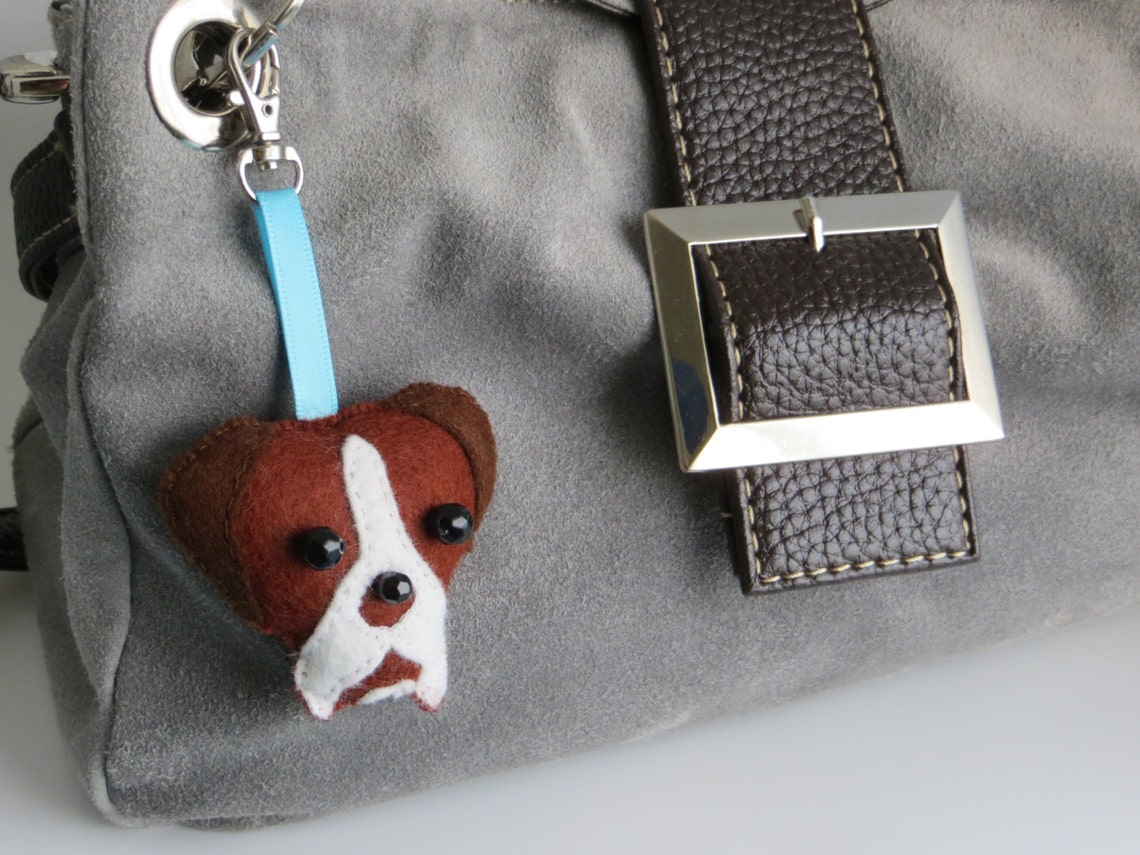 Boxer Dog Hand Sewn Felt Bag Charm - Etsy