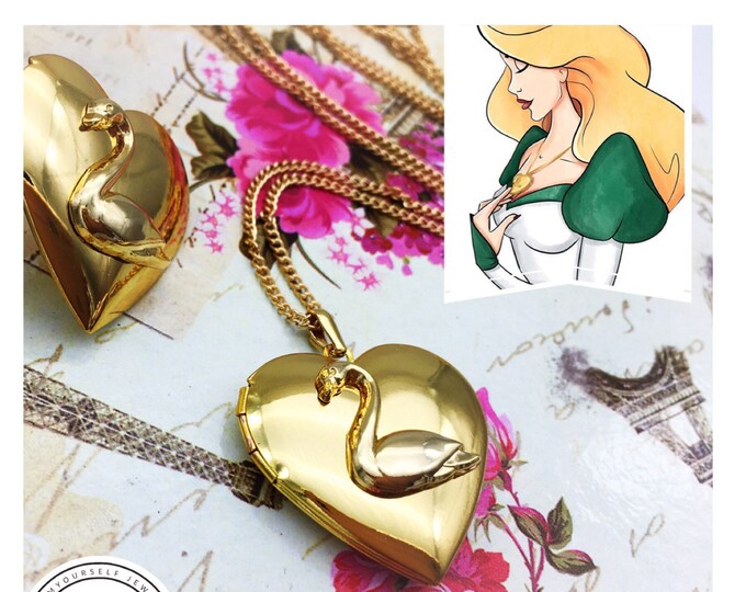 The Swan Princess Inspired Odette Heart Locket Necklace - Etsy