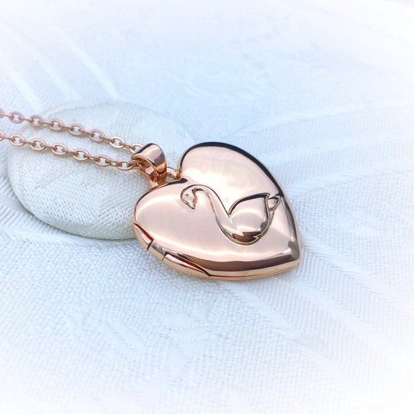 Swan Heart Necklace - Etsy
