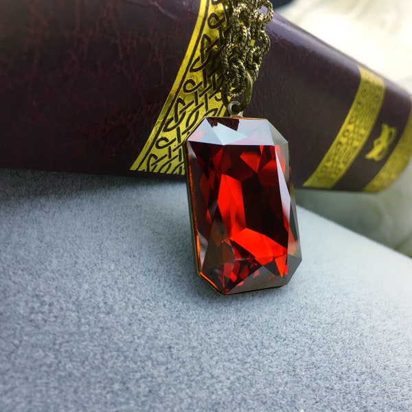 Red Ruby Necklace - Etsy