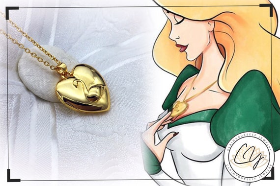 Swan Odette Heart Locket Necklace Swan Pendant | Etsy