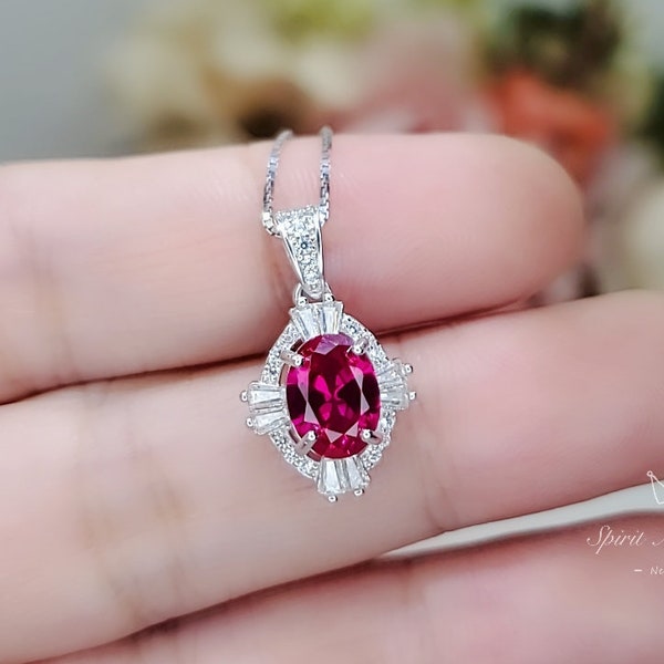 Red Ruby Necklace - Etsy