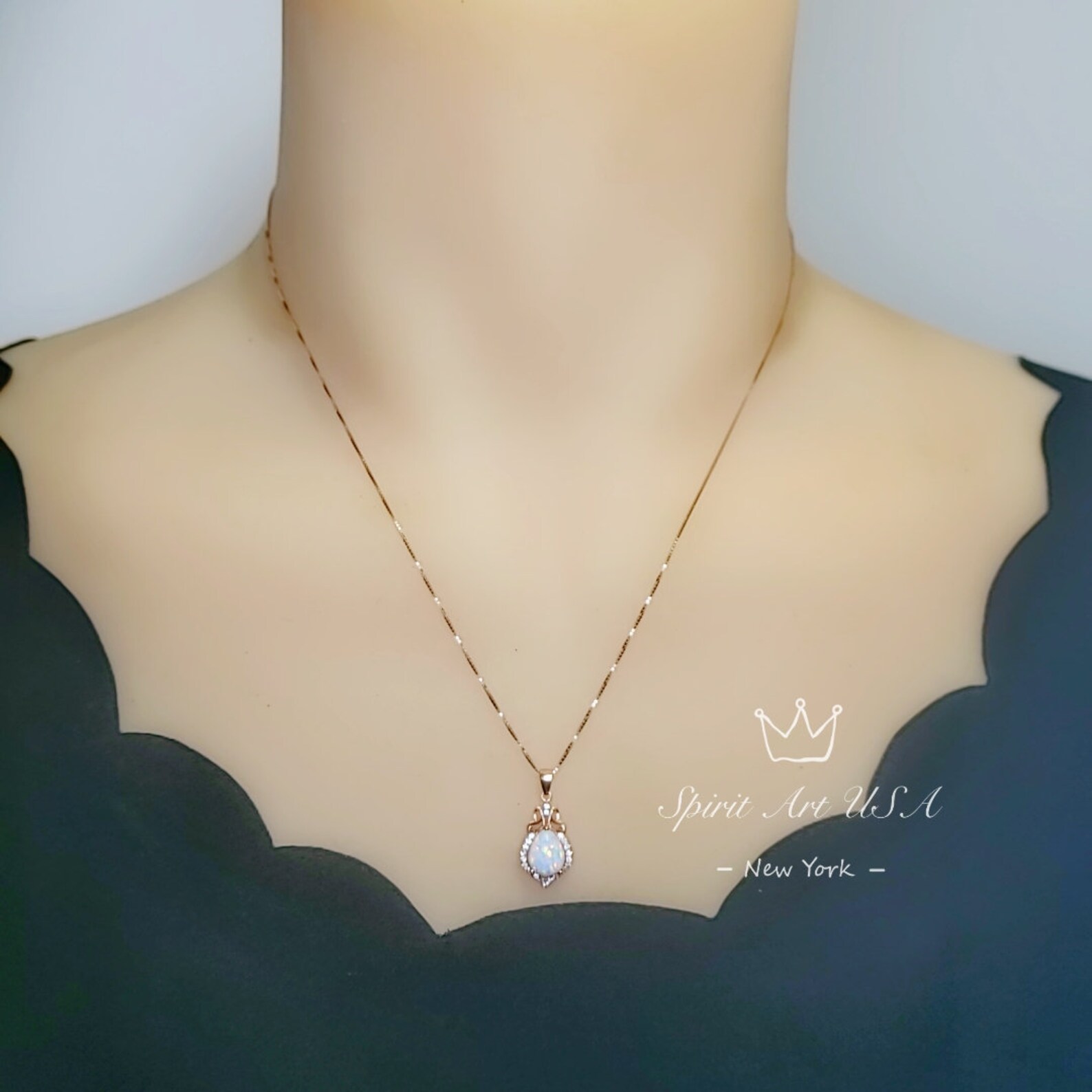 Rose Gold Fire Opal Necklace Sterling Silver Teardrop Tiny - Etsy