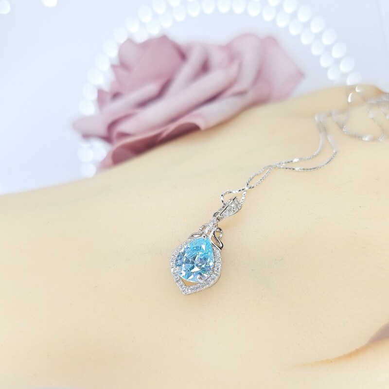 Aquamarine Pendant Etsy