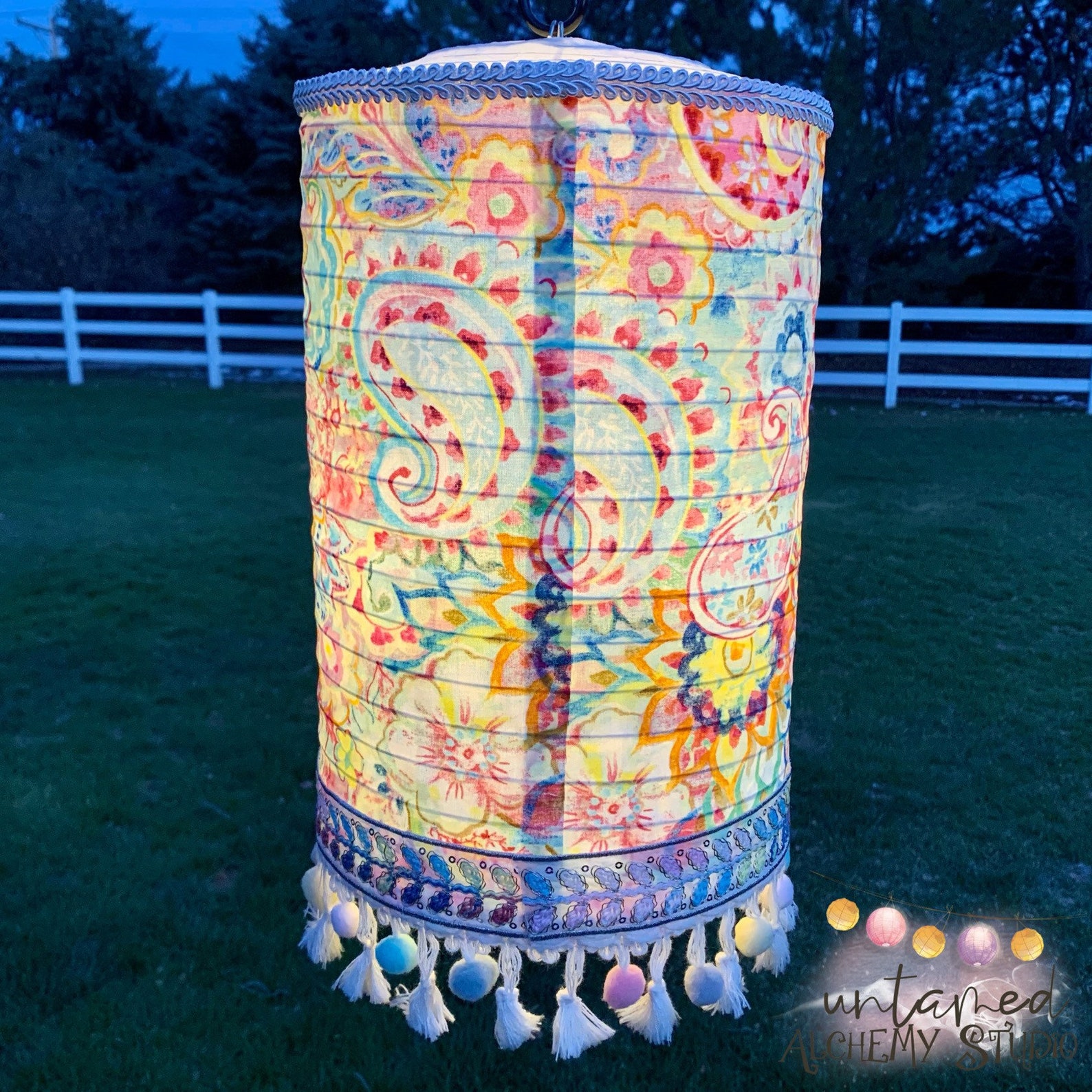 Boho Paisley Rainbow Lantern Unique Decorative Lighting | Etsy