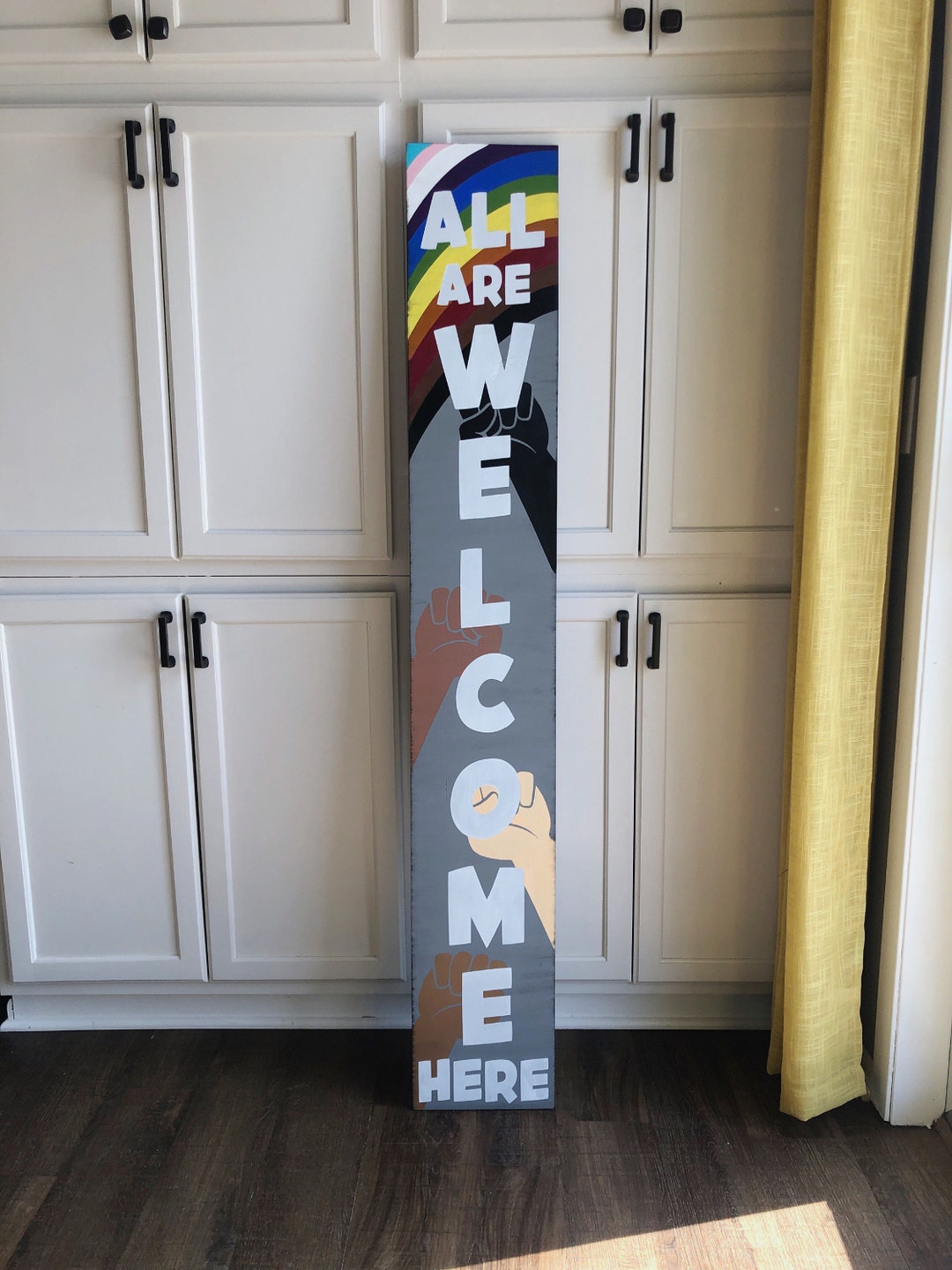 All Are Welcome Porch Leaner, Welcome Sign, Porch Sign, LGBTQ Sign ...