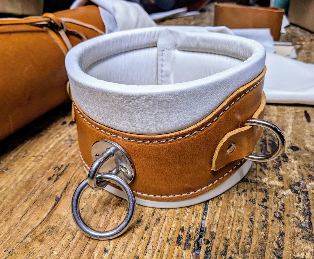 Asylum Wide Collar / Posture Collar Heavy Padded Real Rustic Tan Brown ...