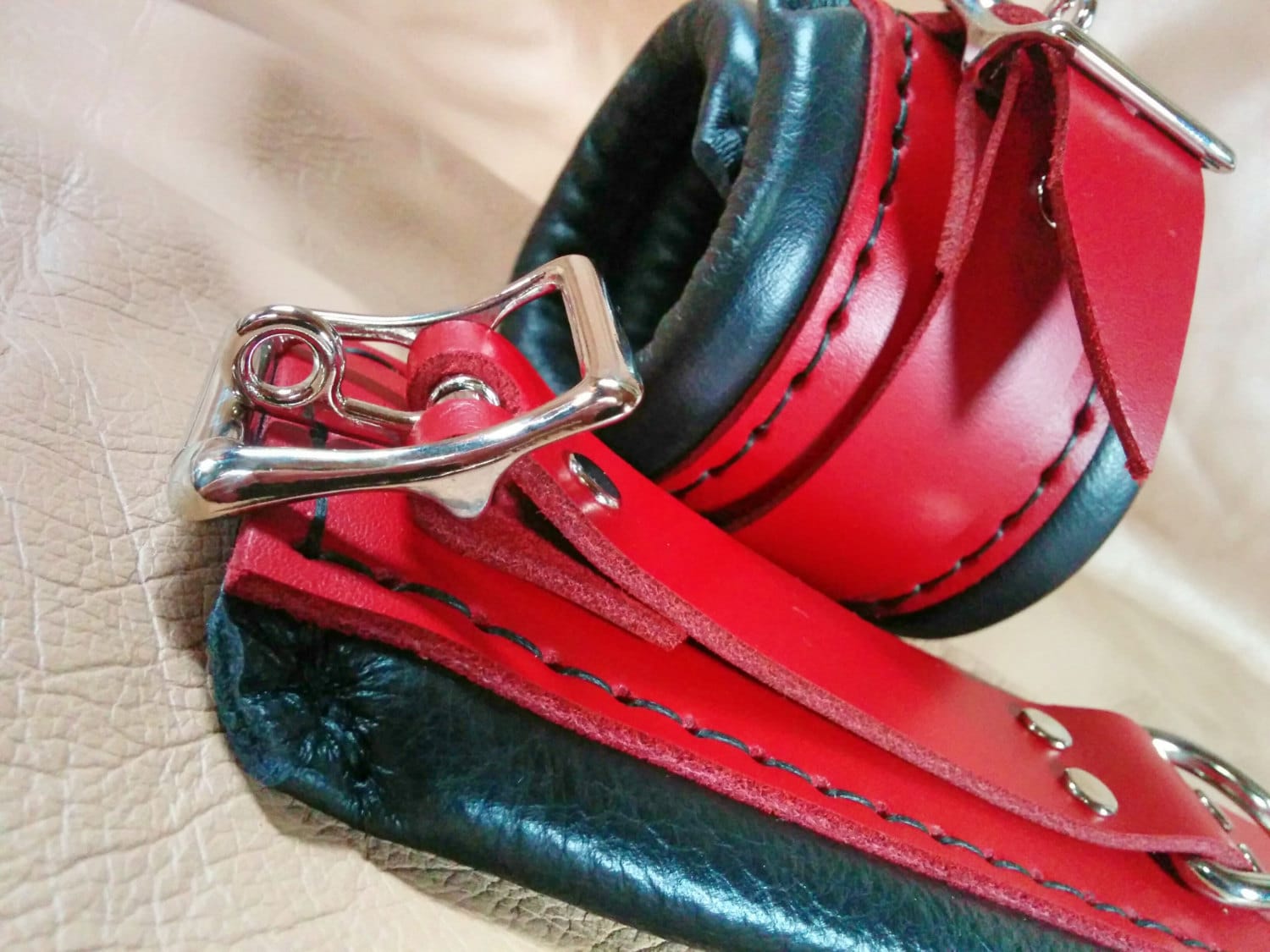 Real Leather Bondage Cuffs Heavy Padded Bondage Restraints - Etsy