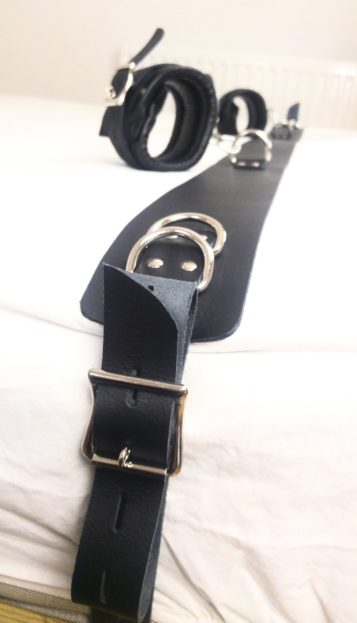 Bed Restraints Leather Bondage Restraints Hospital Medical Asylum Wrist ...