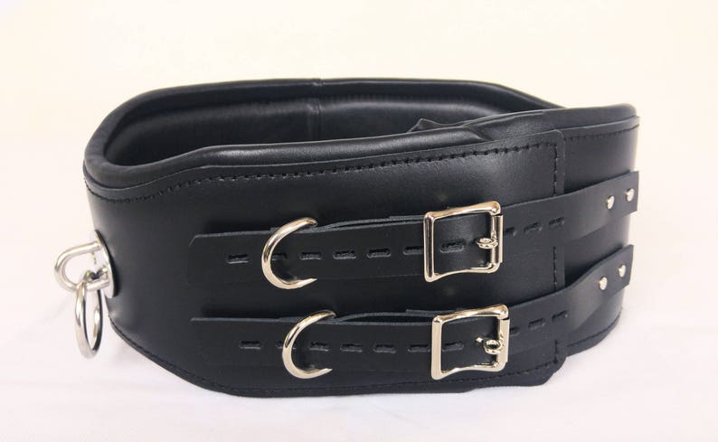 Bondage Belt Leather Restraint Belt Bdsm Heavy Padded Waist Etsy Uk