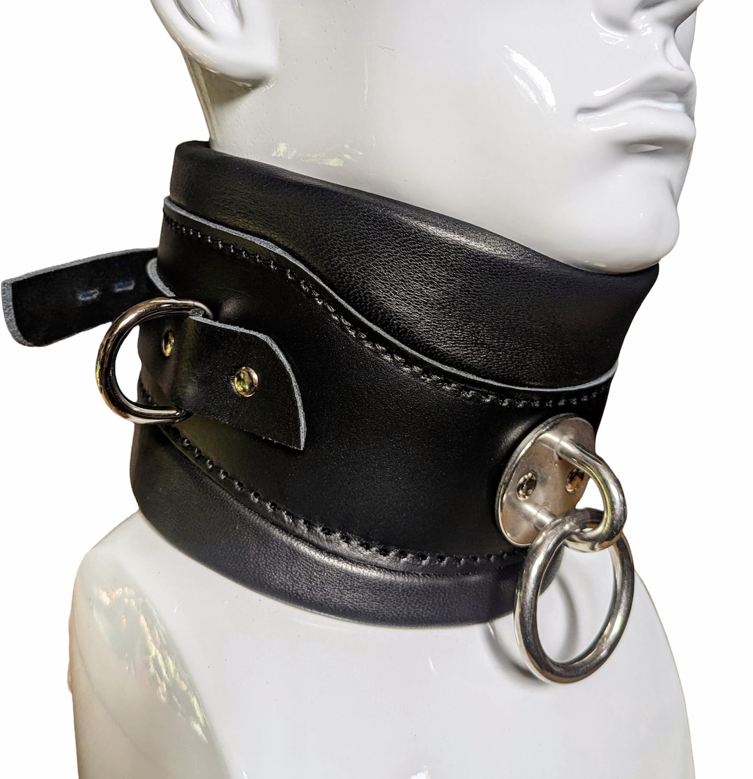 Bondage Wide Collar / Posture Collar Heavy Padded Real Leather Black - Etsy