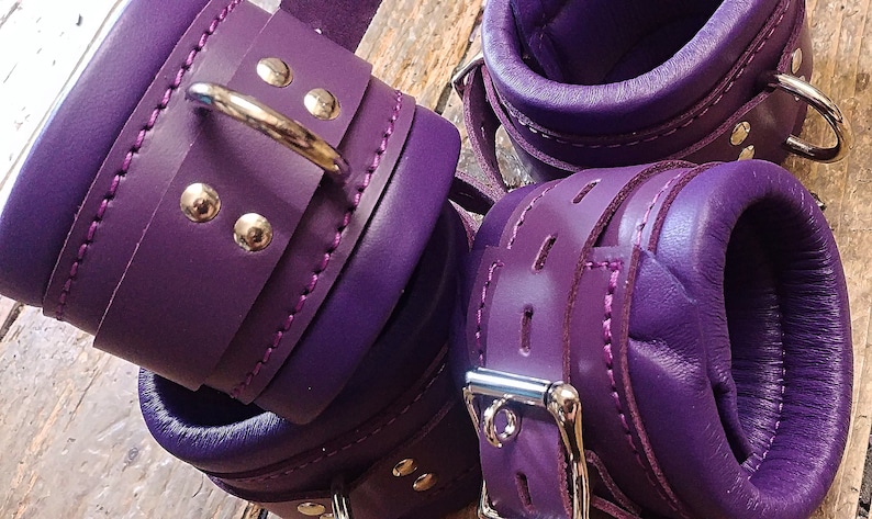 Purple Bondage Cuffs Restraints Wrist Ankle and Thigh Cuffs - Etsy New ...