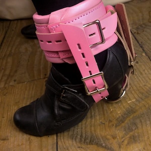 Stiletto Cuffs Leather Ankle Cuffs or Any Colour Ankle Shoe Restraints ...
