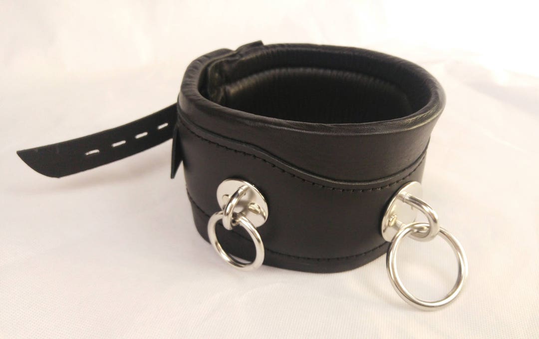 Bondage Wide Collar / Posture Collar Heavy Padded Real Leather Black - Etsy
