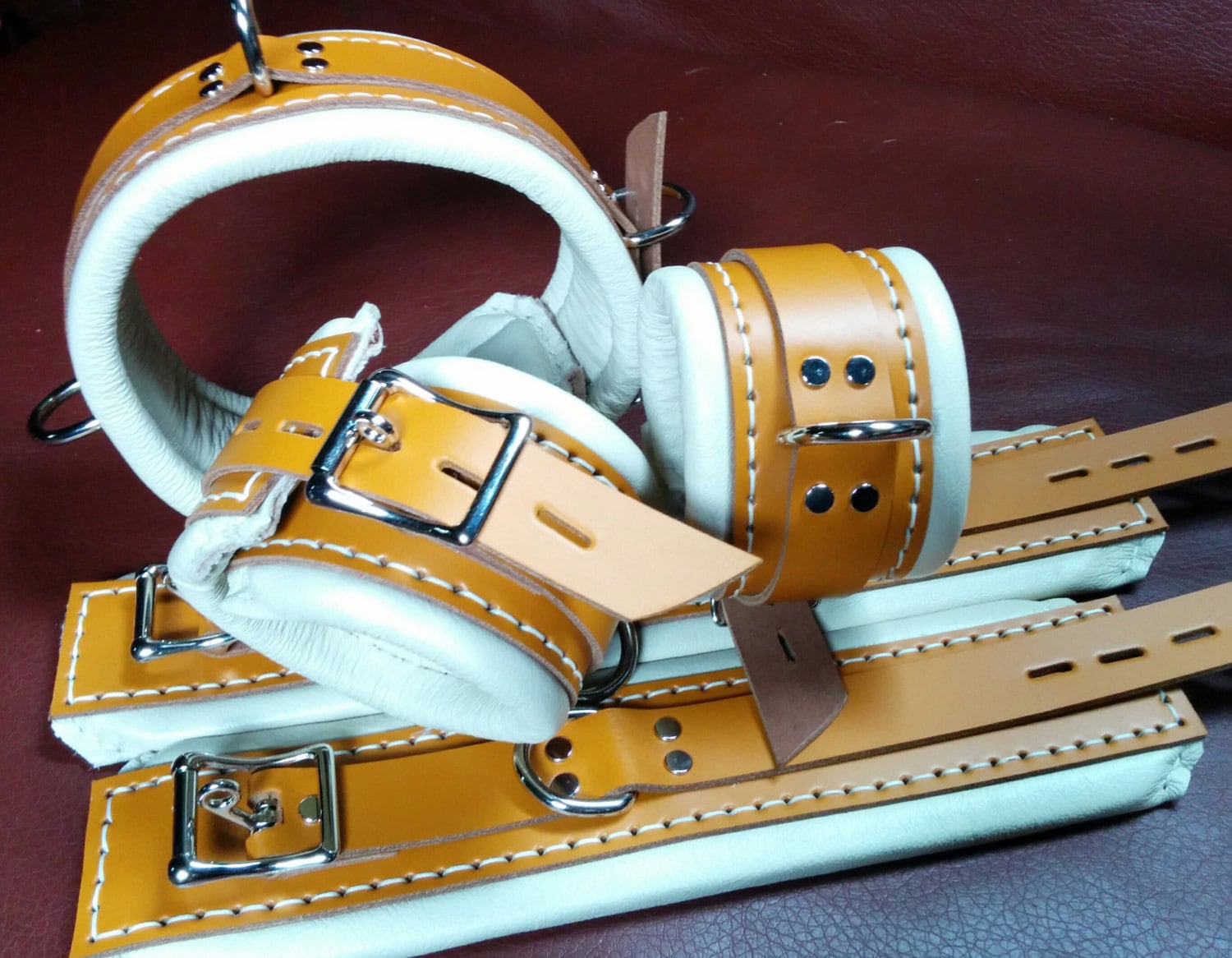 Hospital Medical Style Leather Bondage Restraints Wrist Ankle and ...