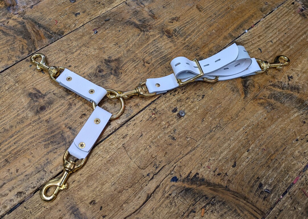 Hog Tie, Real Leather, Heavy Duty. Adjustable Three Way. White and ...