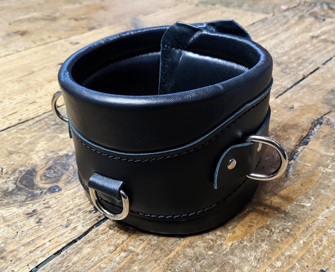 Bondage Wide Collar / Posture Collar Heavy Padded Real Leather Black - Etsy