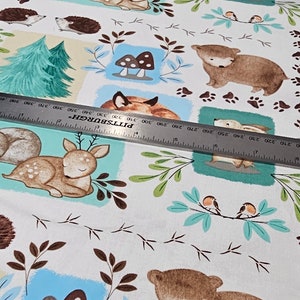 Woodland Wander | Animal Patch White | 3 Wishes Fabric | by Jo Taylor ...