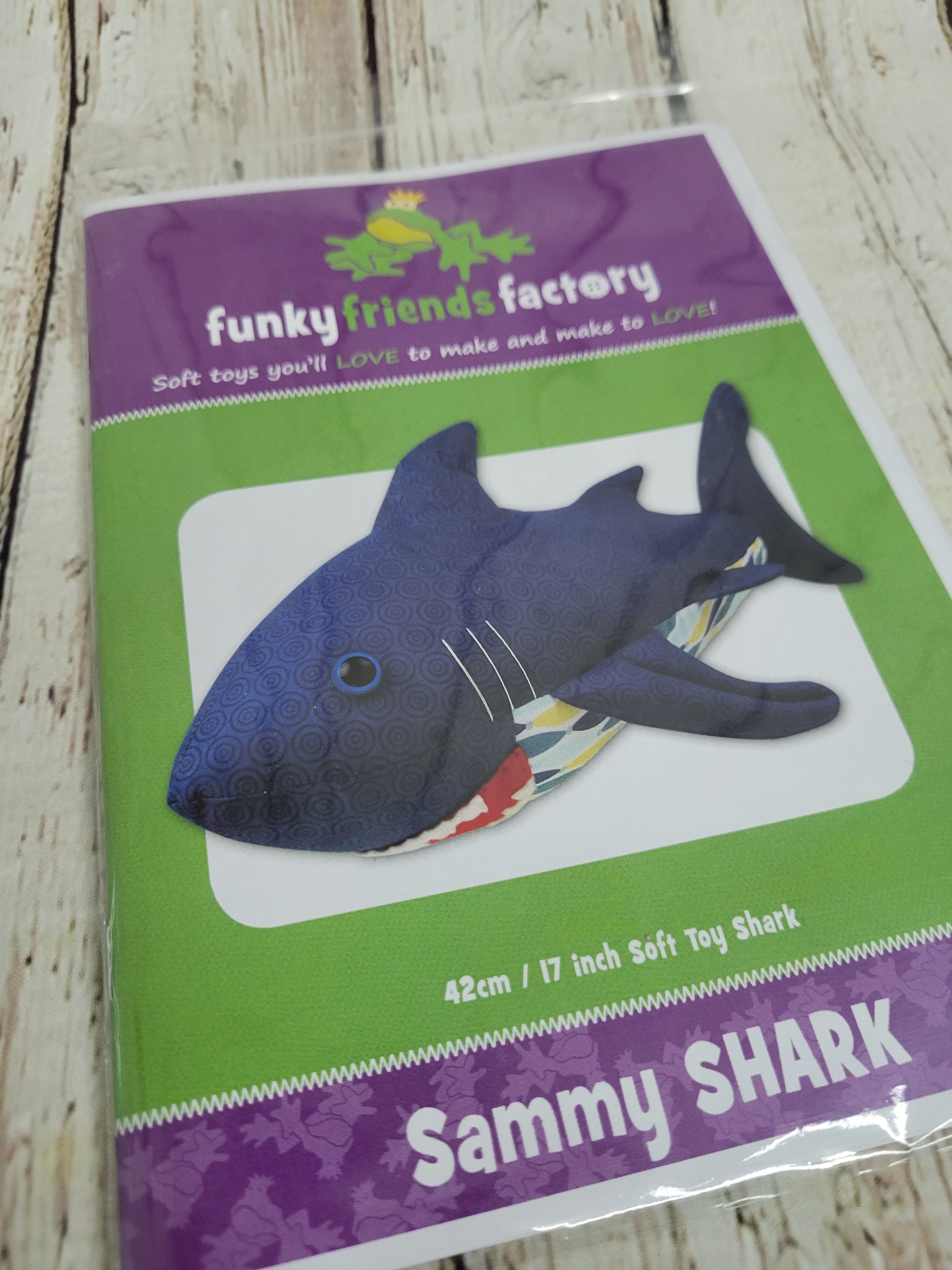 Sammy Shark Plush Toy Sewing Pattern From Funky Friends Factory NEW ...