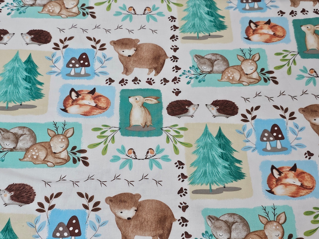 Woodland Wander | Animal Patch White | 3 Wishes Fabric | by Jo Taylor ...