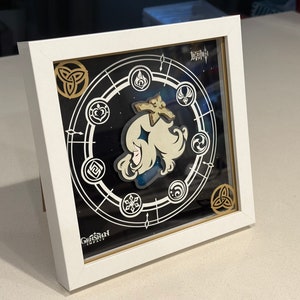 Genshin Impact Paimon and 7 Elemental Symbols Shadow Box - Dendro ...