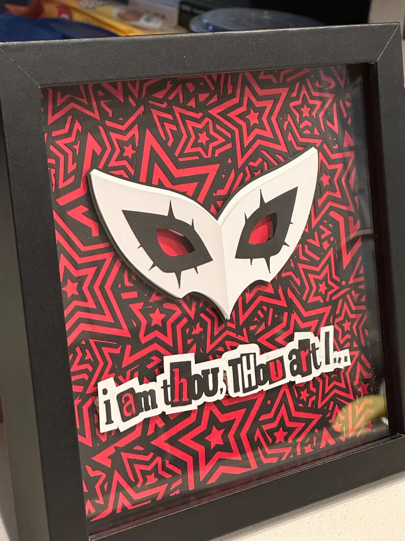 Joker Mask Shadow Box Persona 5 Royal Strikers Tactica P5 Contract - Etsy