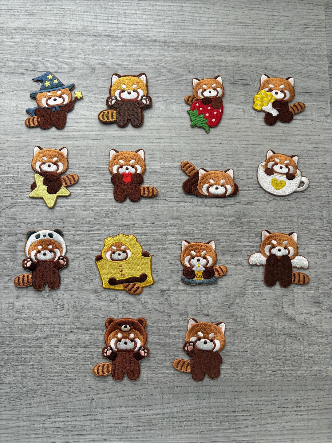 Self-adhesive Red Panda Patch, Fuzzy Sticker, Planner Sticker, Notebook ...