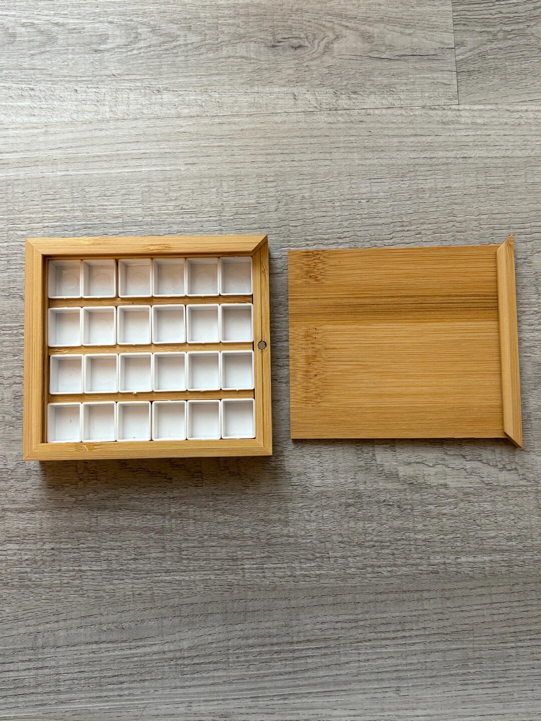 Wooden Paint Palette - Travel Paint Palette - Empty Paint Box - Mini ...