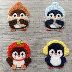 Self-adhesive Penguin Patch, Fuzzy Sticker, Planner Sticker, Notebook ...