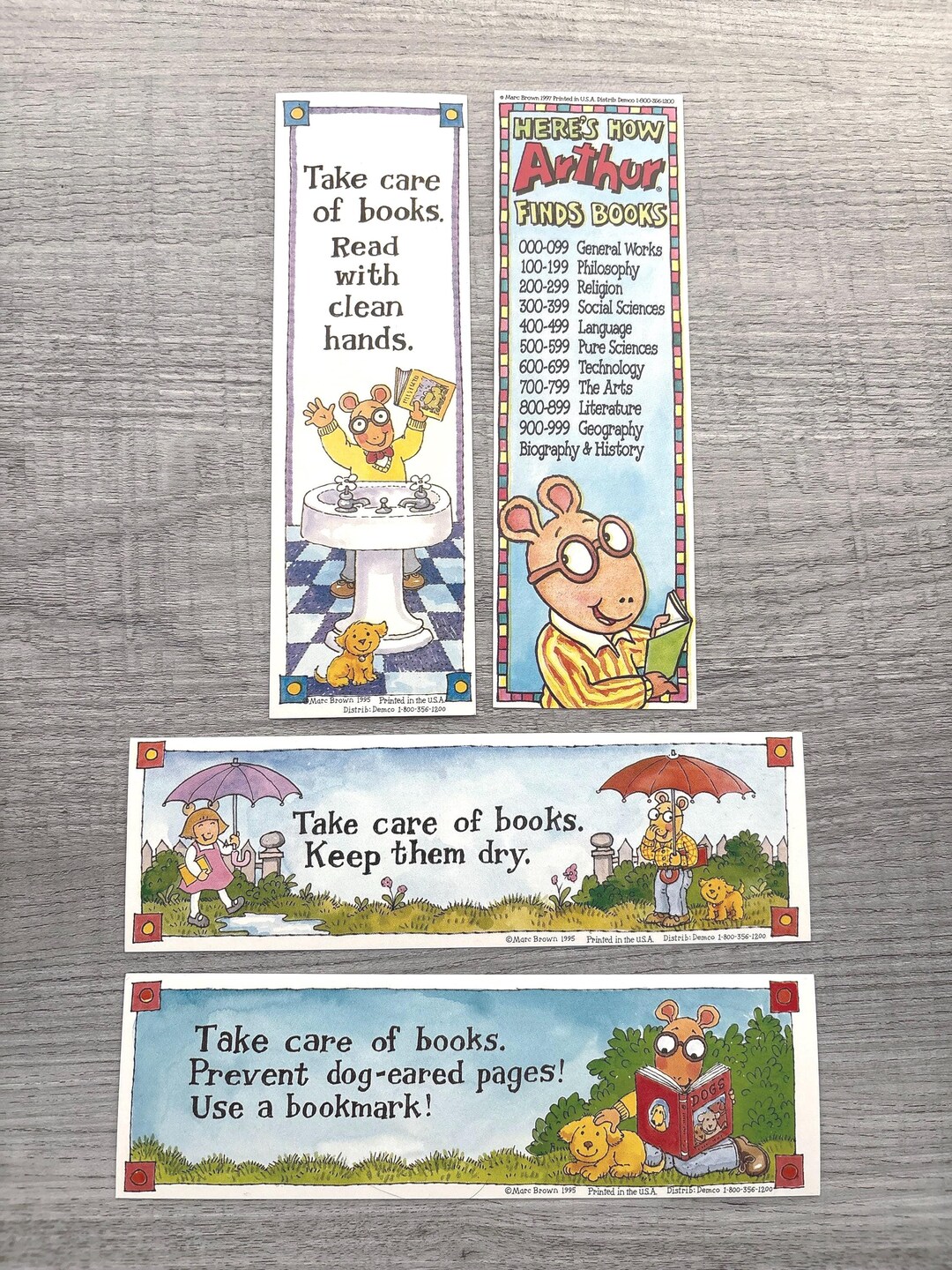 Vintage Arthur Library Bookmarks by PBS & Demco 1995 - Etsy