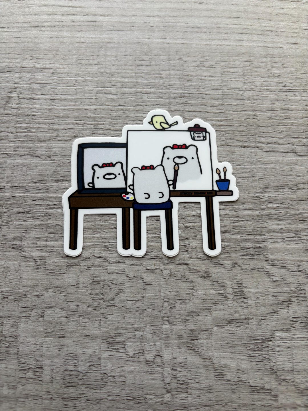 Artist Sticker, Self Portrait Sticker - Vinyl Sticker - Kawaii ...