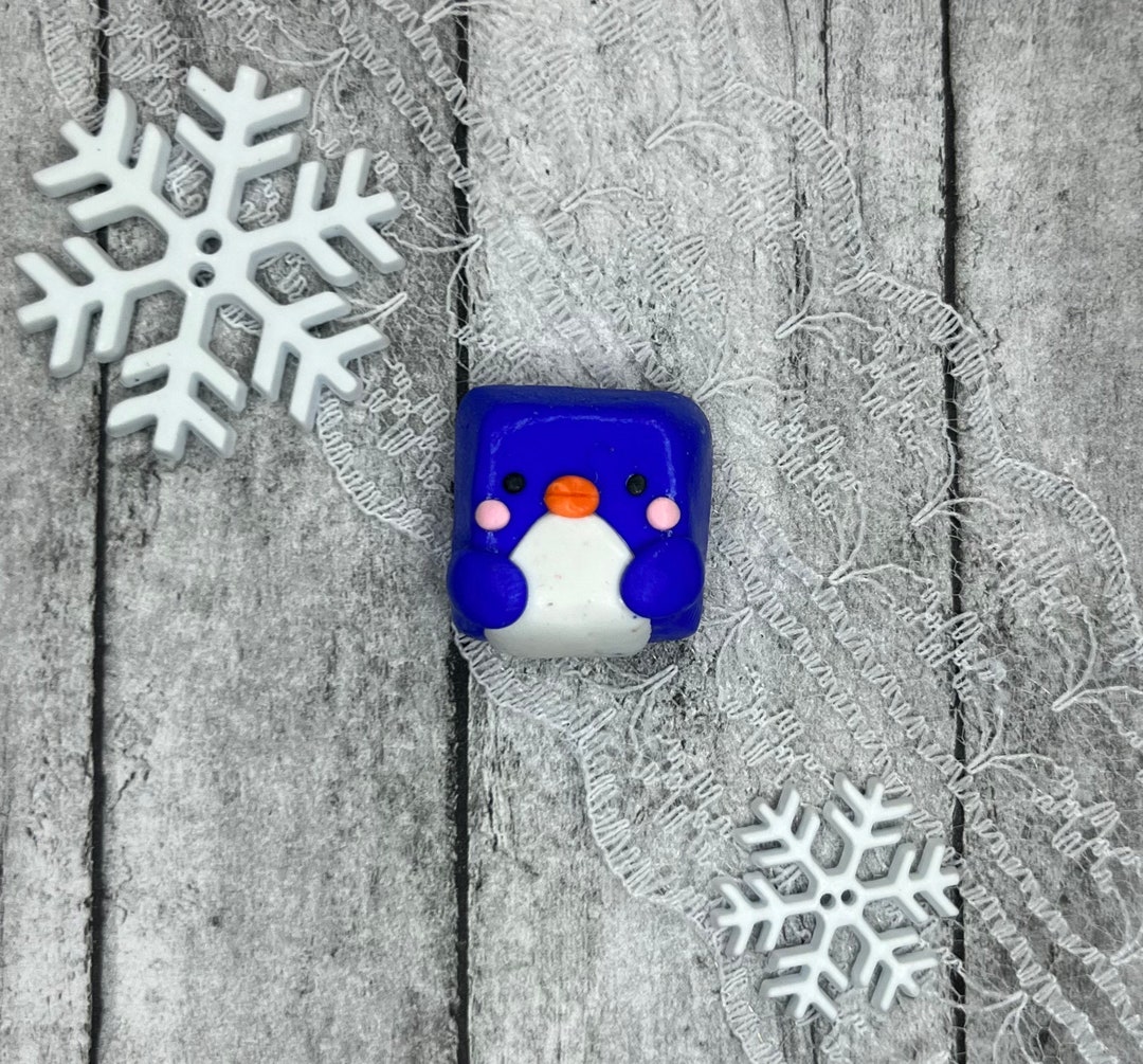 Cute Penguin Custom Key Cap Kawaii Key Cap Artisan Keycap Cute Keycap ...